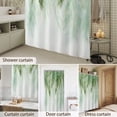 Bathroom Shower Curtain Watercolor Palm Leaves Green Gradient ...