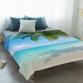 Flannel Throw Blanket for Couch Sofa Bed,Summer Sea Beach Palm Tree ...