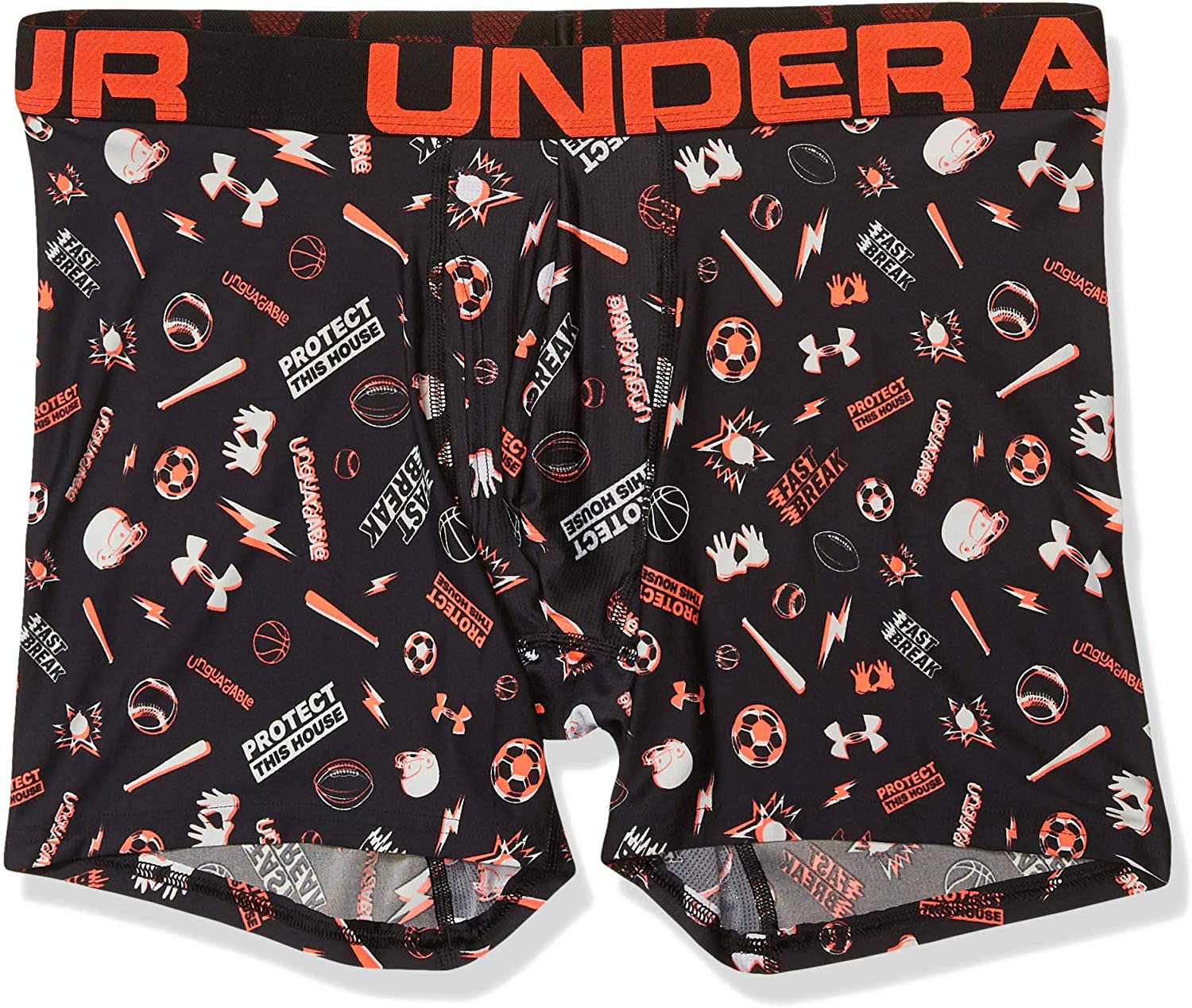 Under Armour Men's Tech 6-inch Boxerjock, White (103)/Red, Large ...