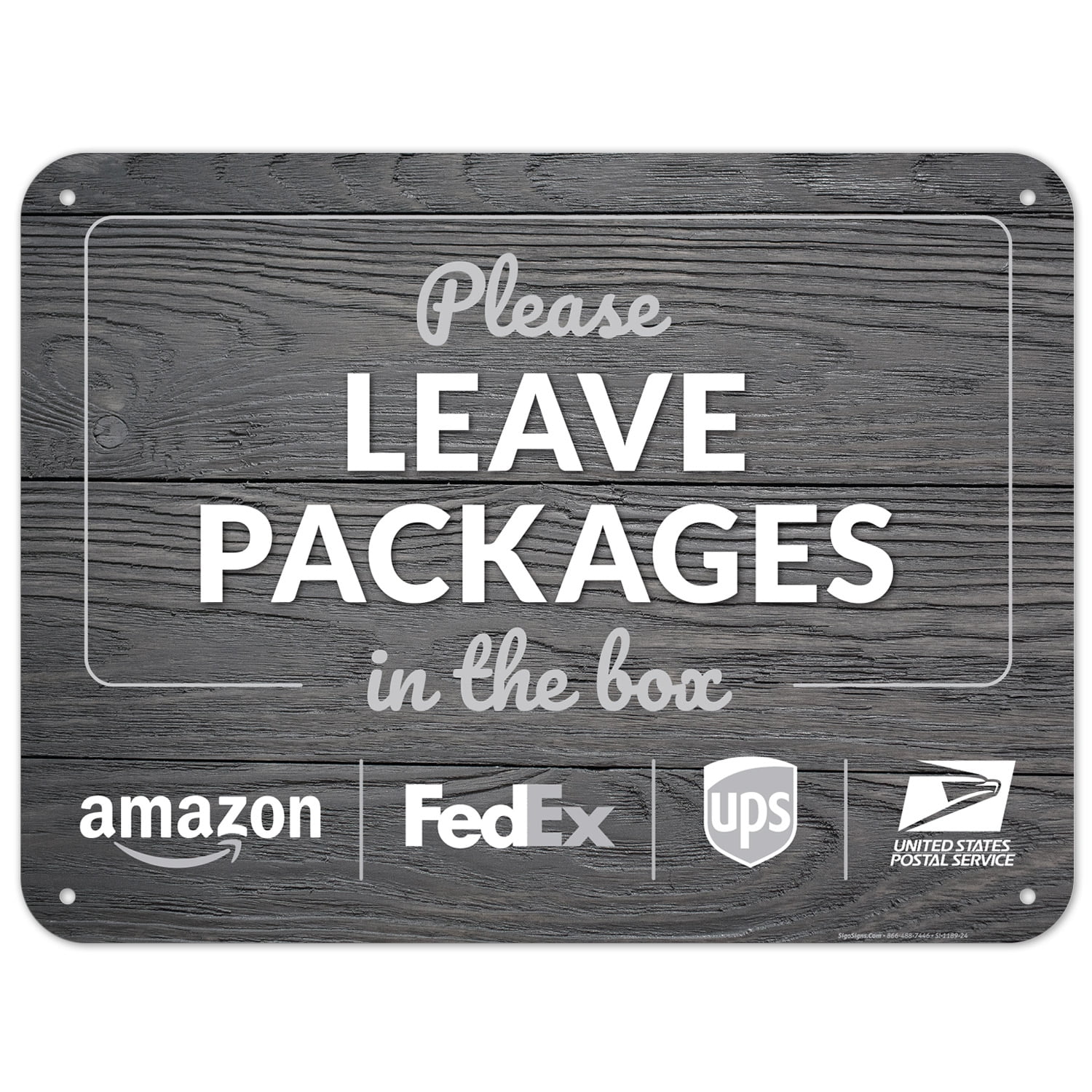 Package Delivery Sign, Please Leave Packages In The Box Gray Background ...