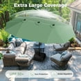 Alpha Joy 15ft LED Outdoor Patio Double-Sided Umbrella with Solar ...