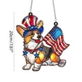 Acrylic Patriotic Corgi Pendant Star-Spangled Bow – Double-Sided Print ...