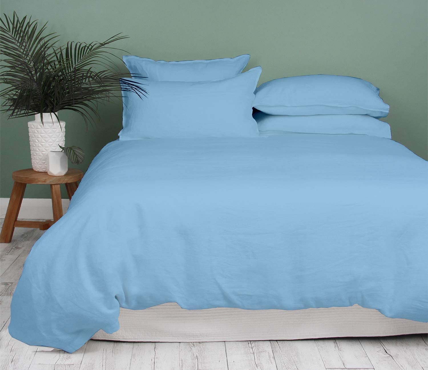 Kamas 1 Piece Solid Order Customized Size Light Blue Duvet Cover 100% ...