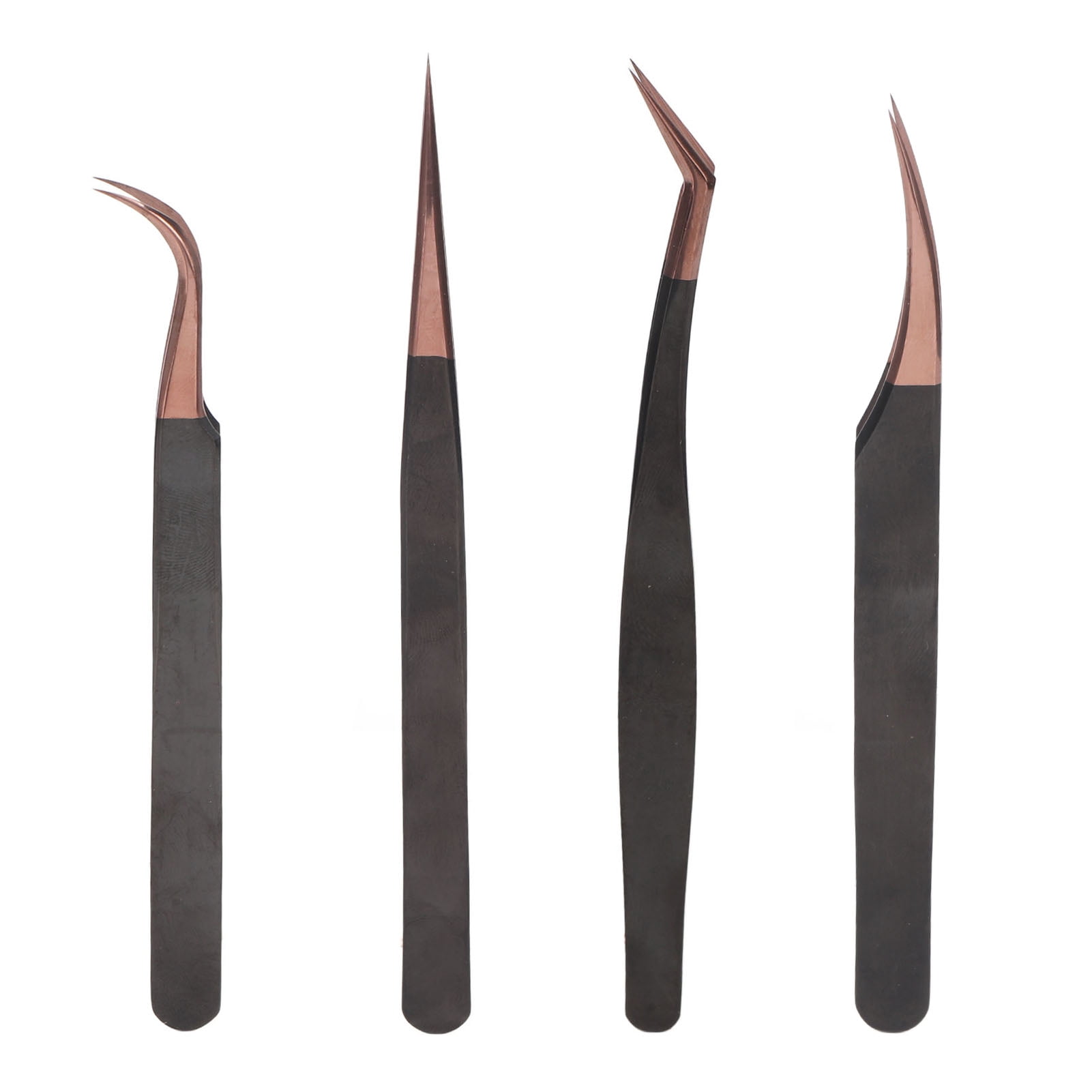 Pinzas para uñas, 4 piezas Pinzas para extensiones de pestañas Pinzas ...