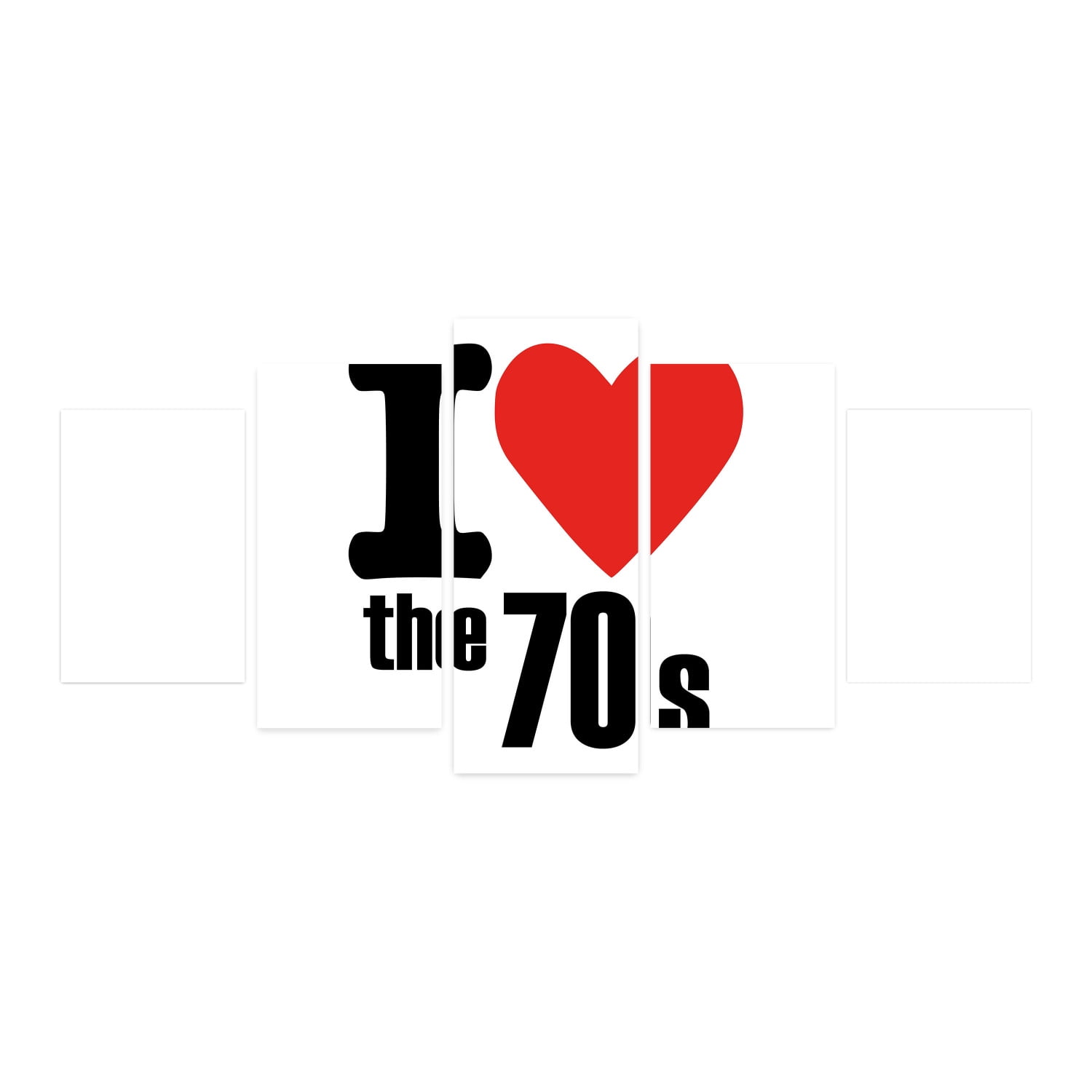 70s Party 5 Panels Acrylic Glass Wall Art, I Love the 70s Pictogram ...