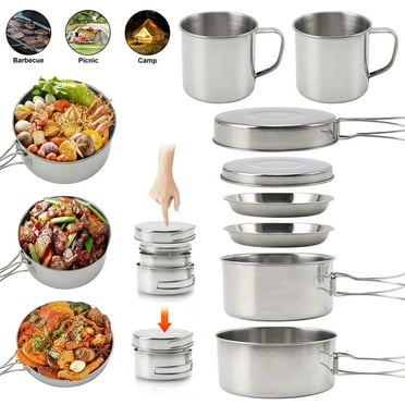 Widesea Camping Tableware Titanium Cookware Set Tourism Cauldron ...
