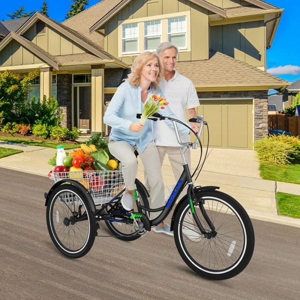 ABORON 20/24/26 inch 7 Speed Adult Tricycles with Big Basket,3-Wheels ...