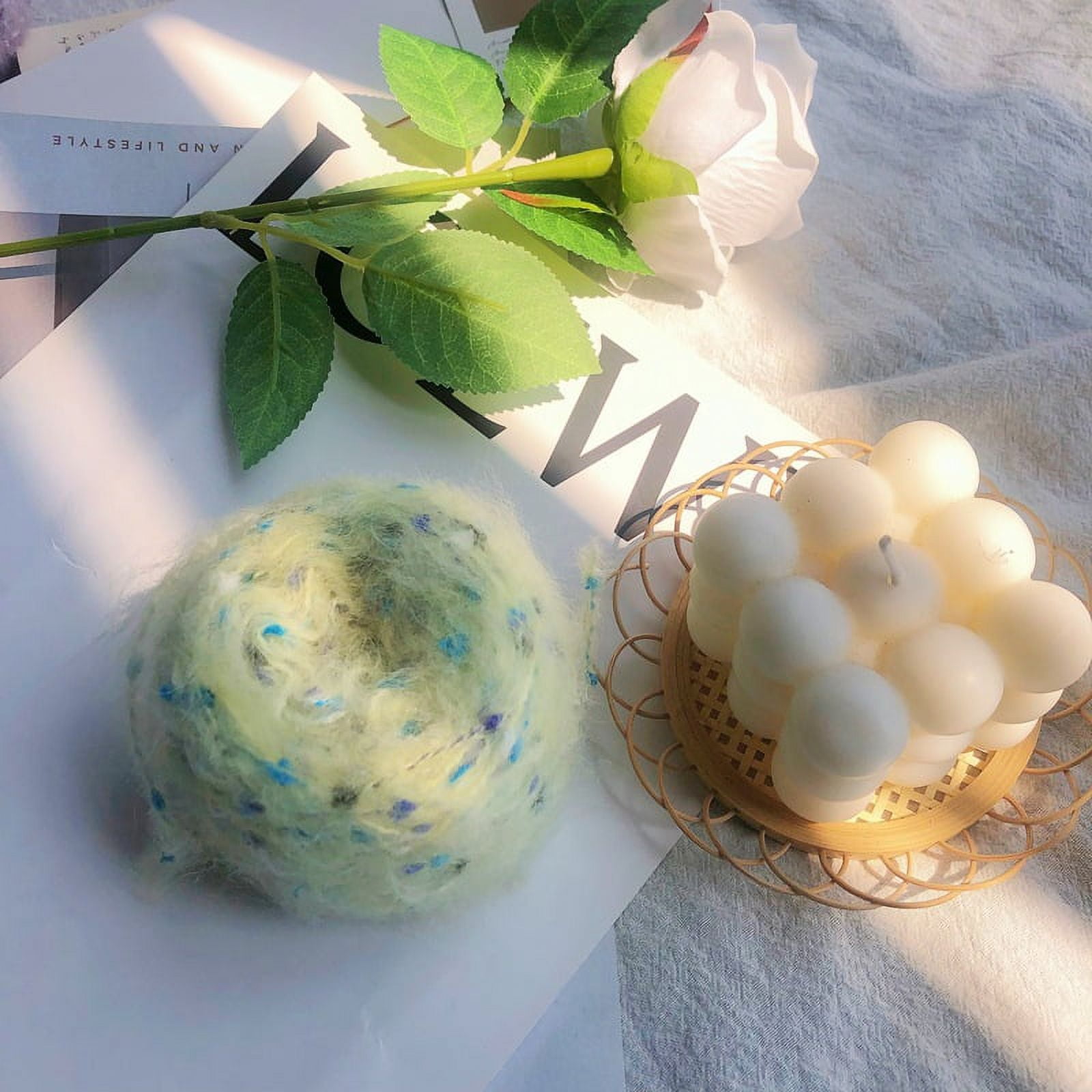 Zhuge Hilo de lana acrílica de felpa suave para tejer a crochet ...