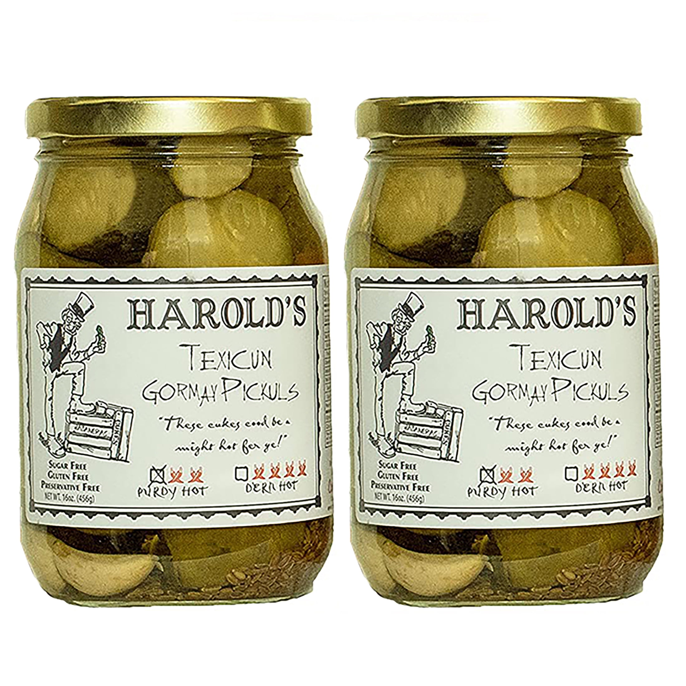 Harold's - Purdy Hot Pickles - Spicy Pickles - Packed with Fresh Garlic ...