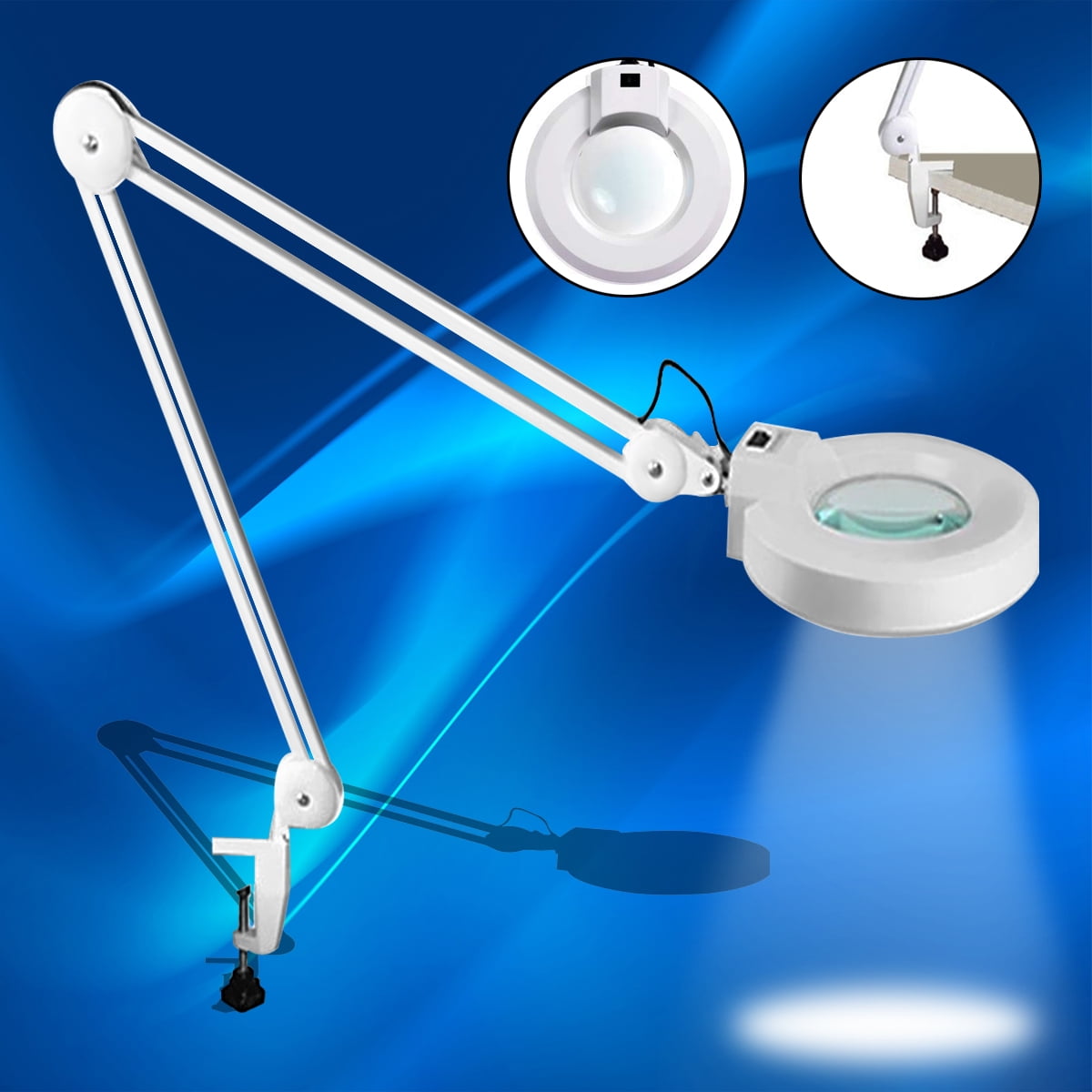 110V 5X Magnifying Lamp Desktop Magnifier Lamp Adjustable Lamp 