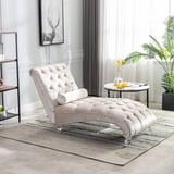 MAYEERTY Velvet Chaise Lounge Indoor,Button-Tufted Upholstered Chaise ...