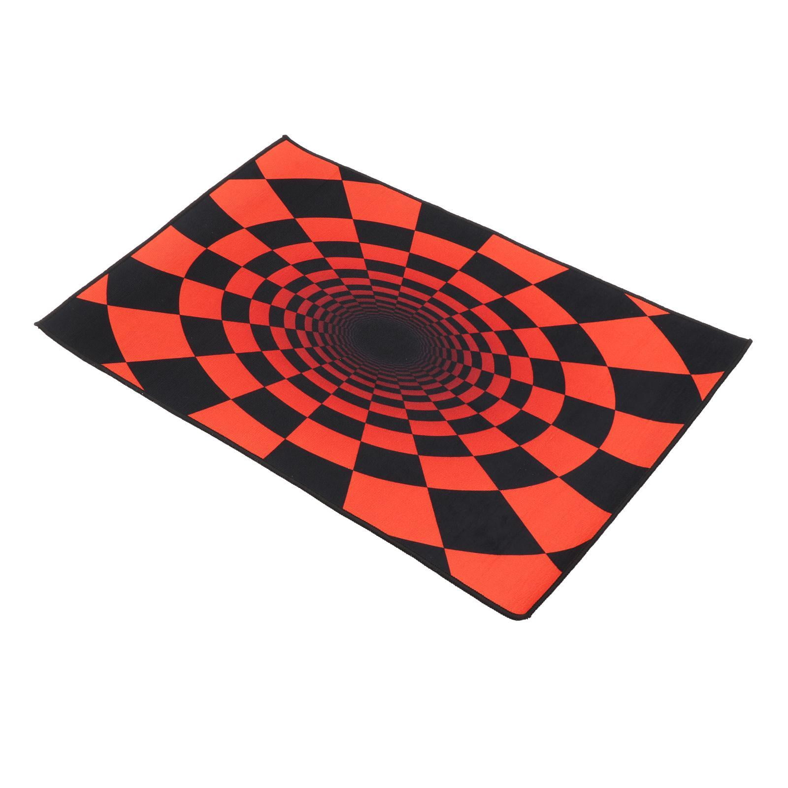 3D Carpet Bottomless Hole Optical Illusion Area Rug, Checkered Optical ...