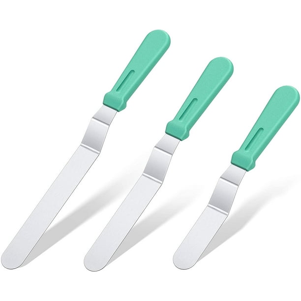 U-Taste Offset Spatulas Set of 3, 420 Stainless Steel Metal Angled ...