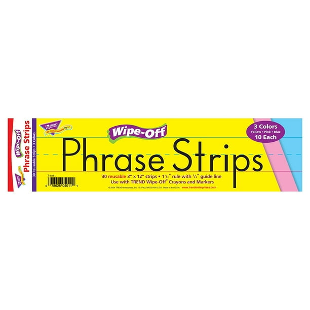 Trend Enterprises Wipe Off Sentence Strips Multi Color 12 X 3 30 Pkg T 4011 Tricolor trend-enterprises-wipe-off-sentence-strips-multi-color-12-x-3-30-pkg-t-4011-tricolor