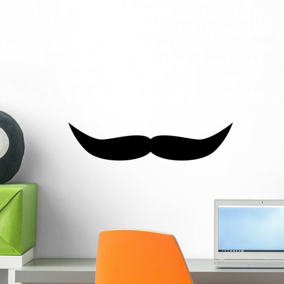 Slight Turn Silly Mustache Wall Decal Sticker by Wallmonkeys Peel and ...