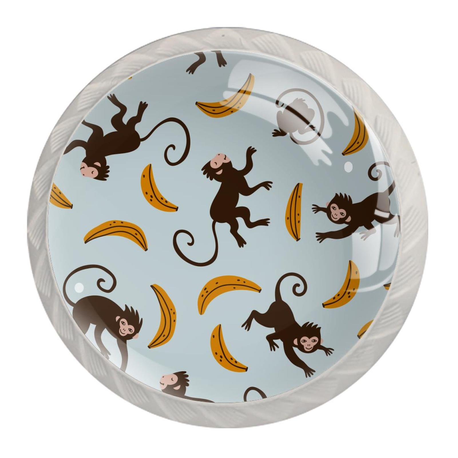 4 Pcs monkey Knobs for Kitchen Cabinet Cupboard Dresser Bookcase Drawer ...