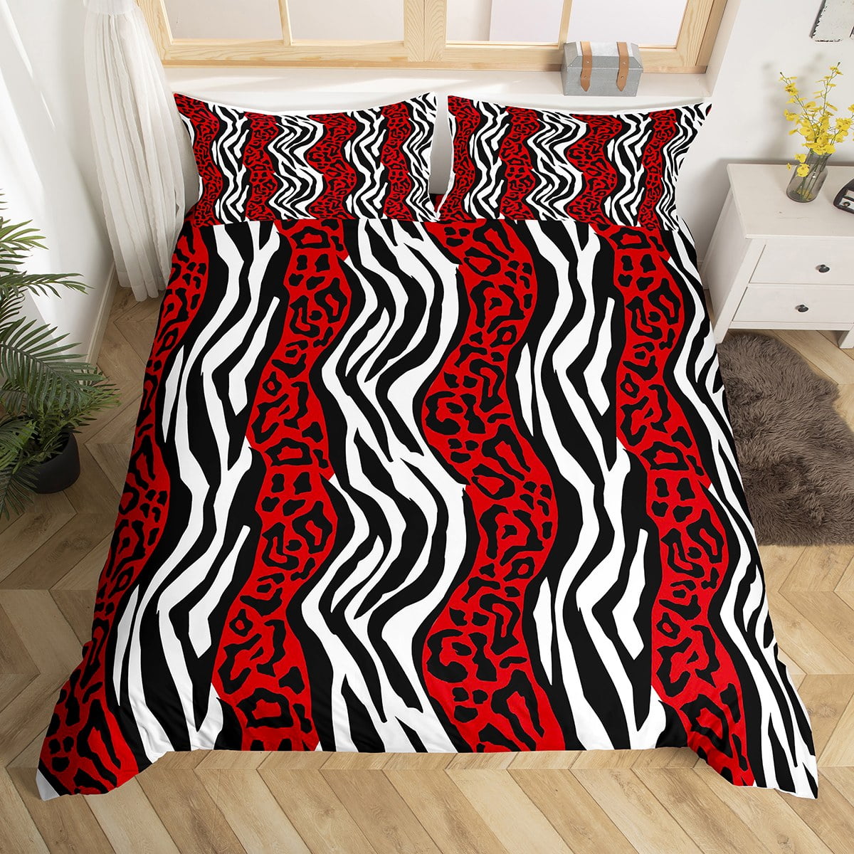 Red And White Cheetah Print