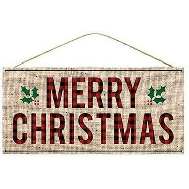 19.6"x98.4" Merry Christmas Banner Buffalo Plaid, Christmas Banner Huge ...