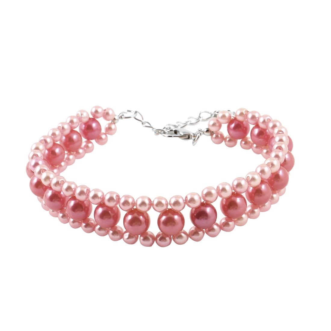 Pet Dog Plastic Faux Pearl Decoration Stretchy Collar Jewelry Necklace ...