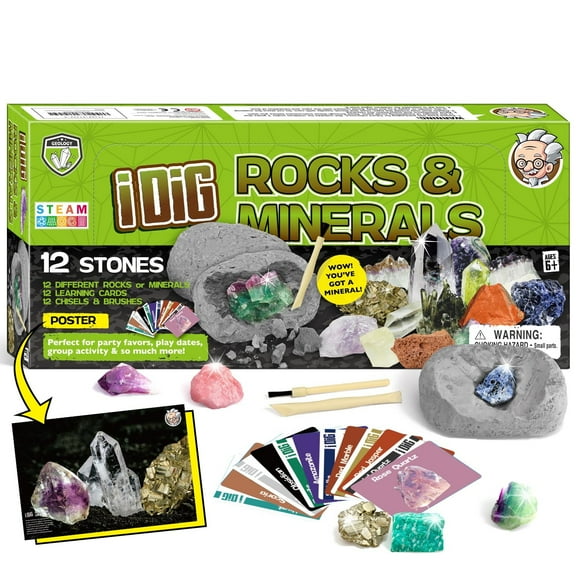 DoDoMagxanadu Gemstone Dig Kit, 16 Real Gems, STEM Science Excavation ...
