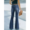 Chase Secret Womens Jeans High Waisted Stretchy Jeans Wide Leg Button Fly Bell Bottoms Flared ...