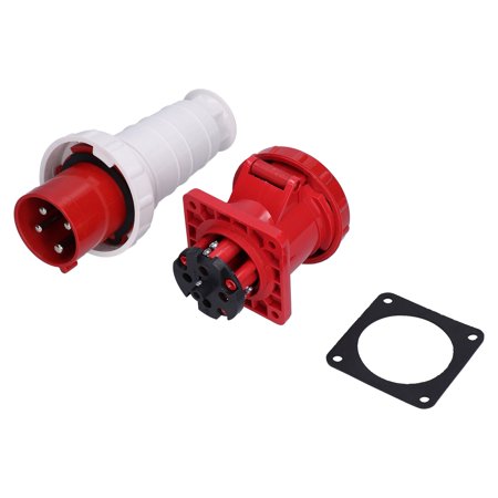Industrial Plug Socket, Copper Contacts 3 Phase 4 Pin Power Connector ...