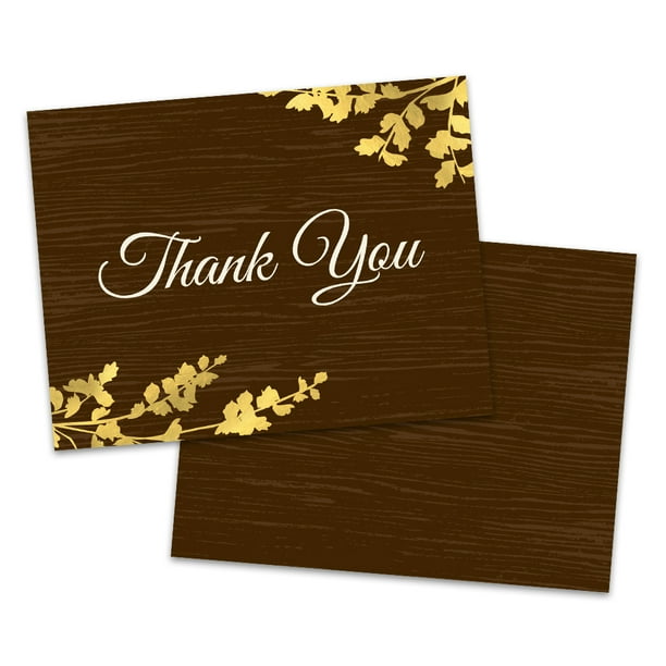 Personalized Golden Leaves Thank You Card - Walmart.com - Walmart.com