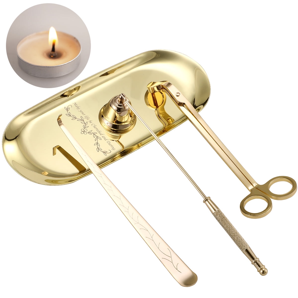 4 in 1 Candle Accessory Set - Candle Wick Trimmer, Candle Wick Dipper ...