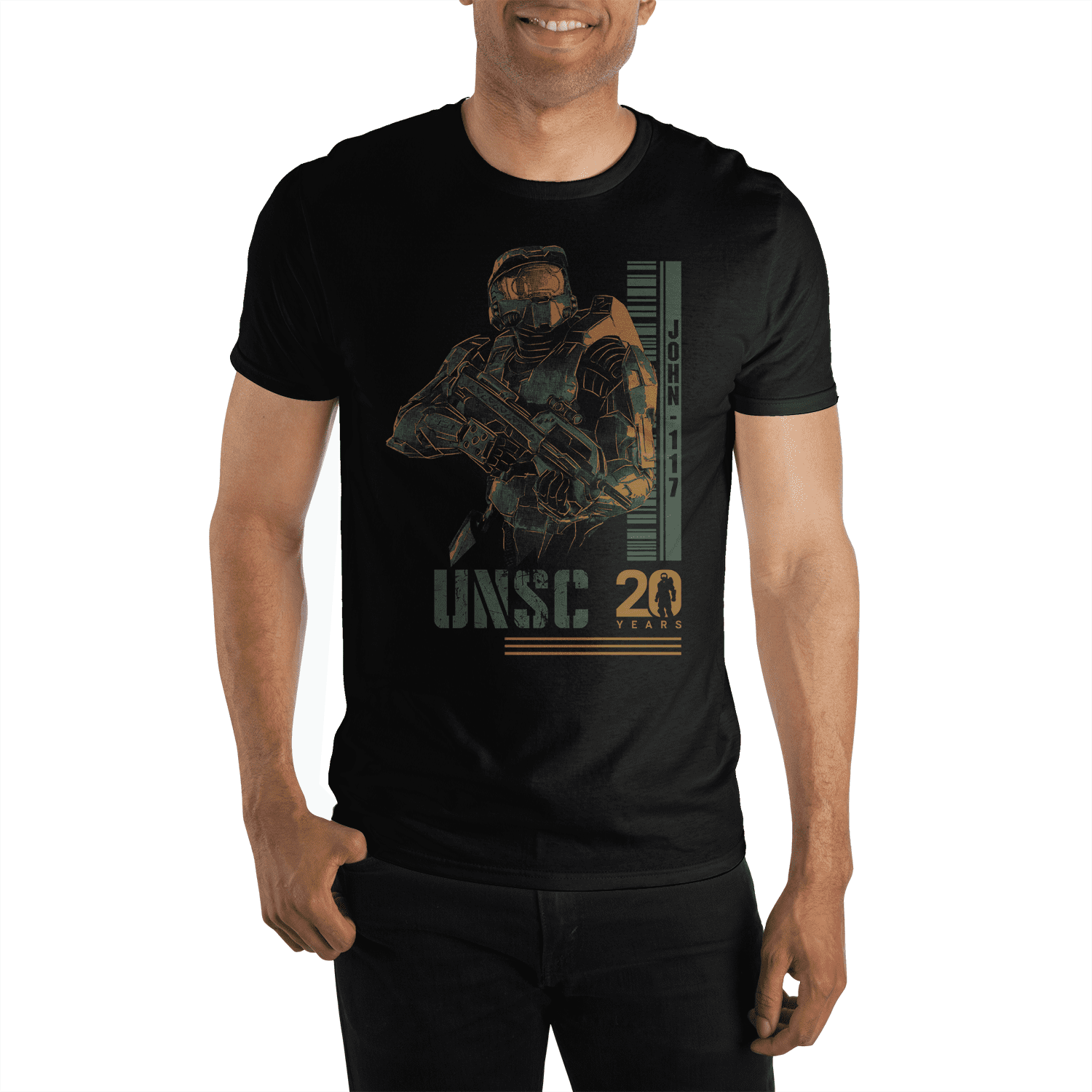Click here for Bioworld Halo Master Chief Barcode Black T-Shirt prices