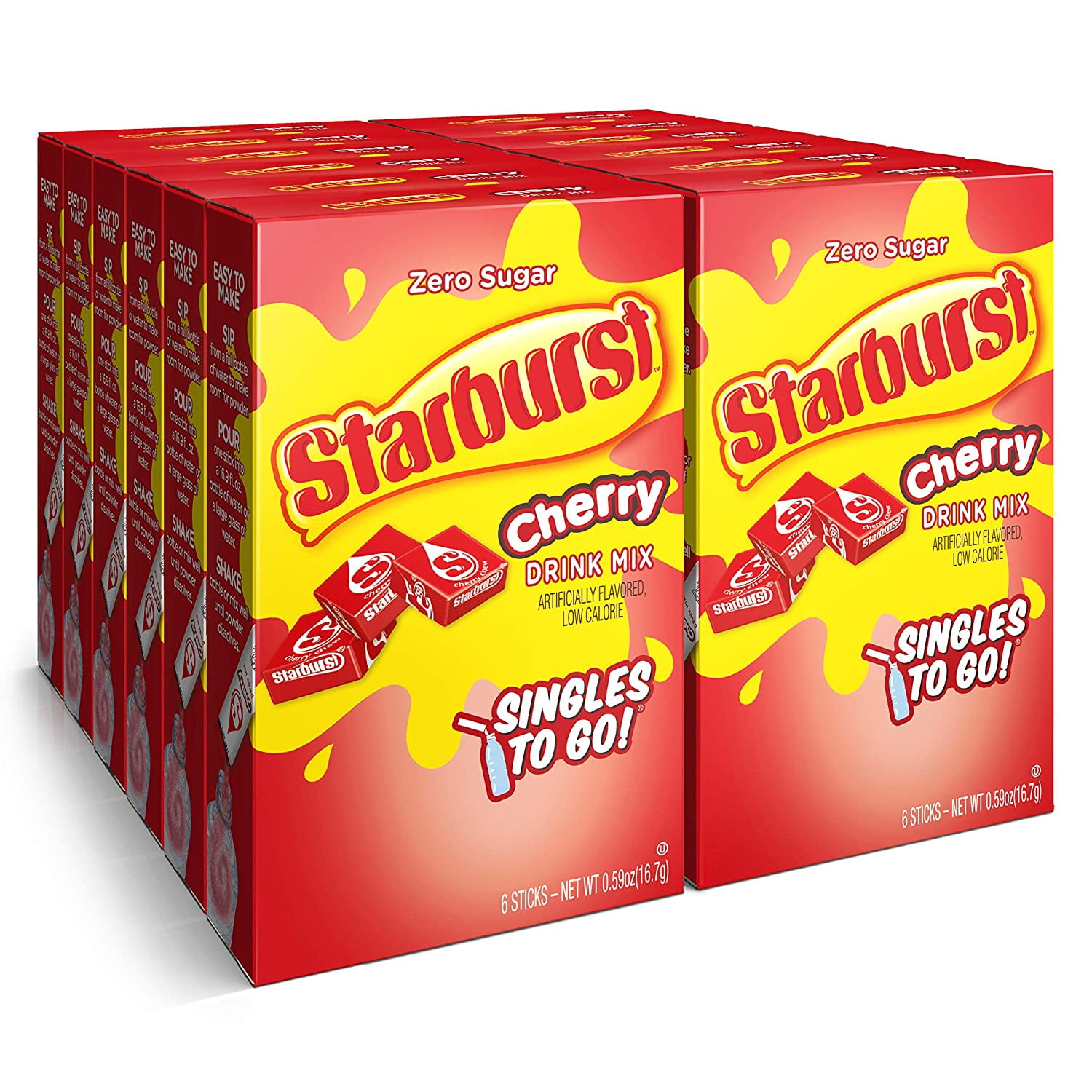 Starburst Singles To Go Powdered Drink Mix & Just Add Water -12 Boxes ...
