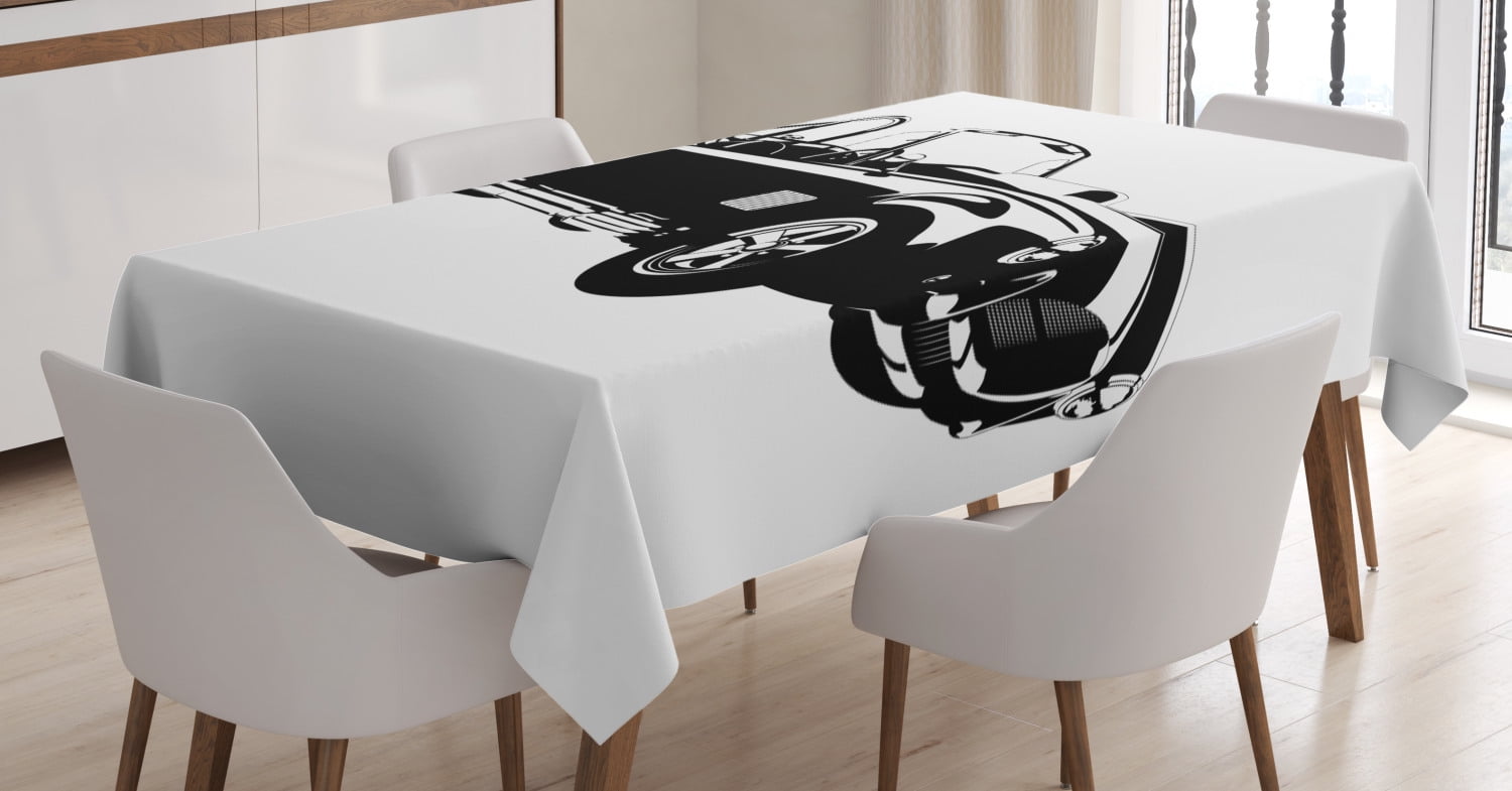 Ambesonne Cars Tablecloth Rectangular Table Cover, Sports Car Roadster ...