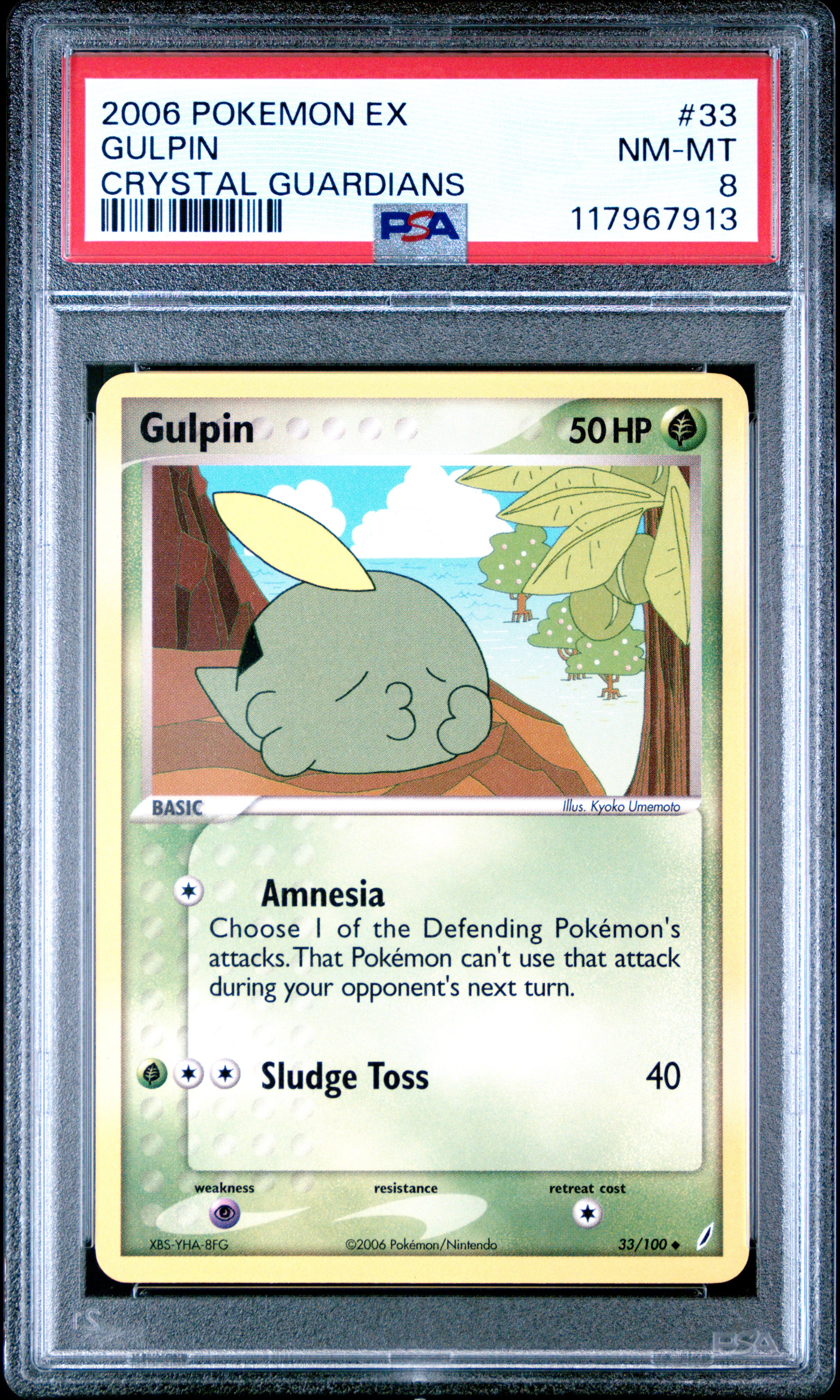 Pokemon TCG, PSA Graded 8 NM MT, Gulpin Crystal Guardians #33, Ex ...