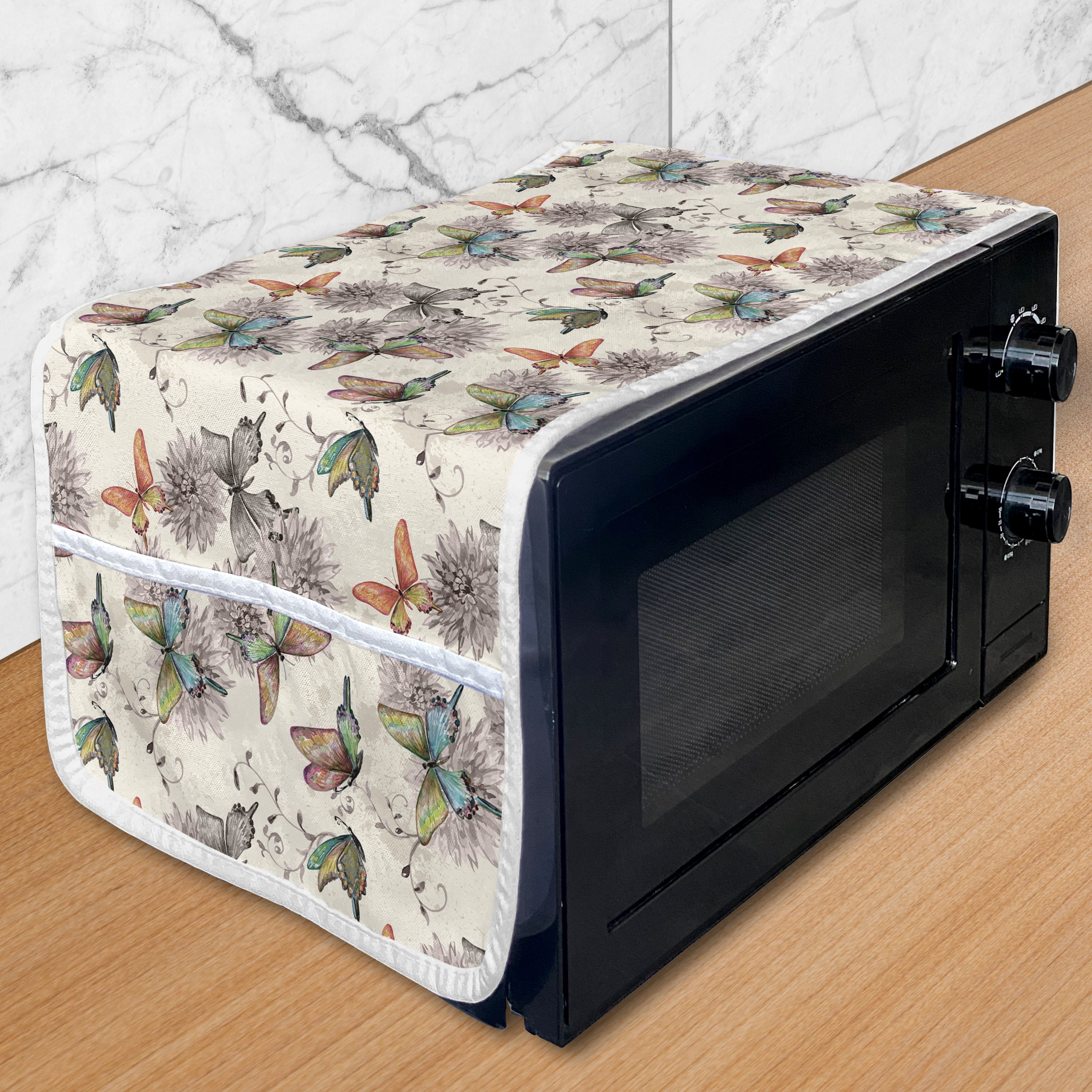Butterfly Microwave Oven Cover, Flying Animals Hand Drawn Watercolor ...
