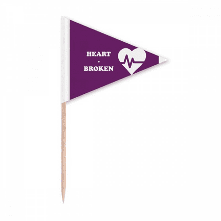 Heart-broken Injury Fluctuation Toothpick Triangle Cupcake Toppers Flag ...