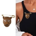 Handmade Enameled Leopard Head Shaped Pin Handcrafted Lapel Accessories ...