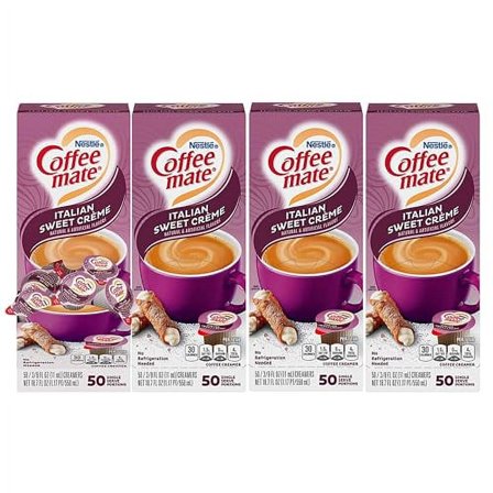 Nestle Coffee mate, Snickers Creamer Singles, Non-Dairy, 50 Packets ...