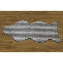 Home Soft Things Faux Fur Rug with Slip Stopping Pad - Black Wolf - 30 ...