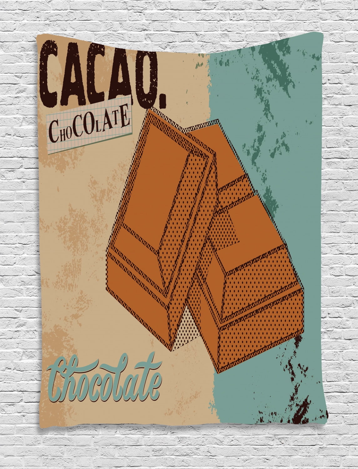 Chocolate Tapestry, Vintage Chocolate Bar Poster Grunge Candy Treats ...