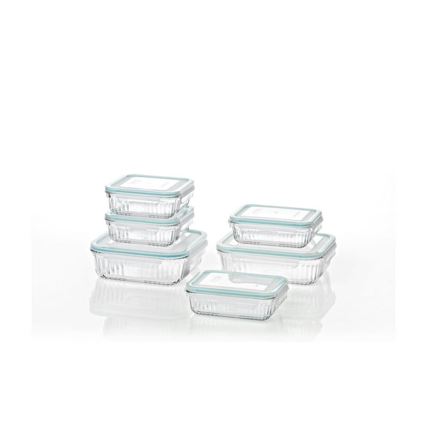 Glasslock Retro Oven and Microwave Safe Glass Food Storage Container 12 ...