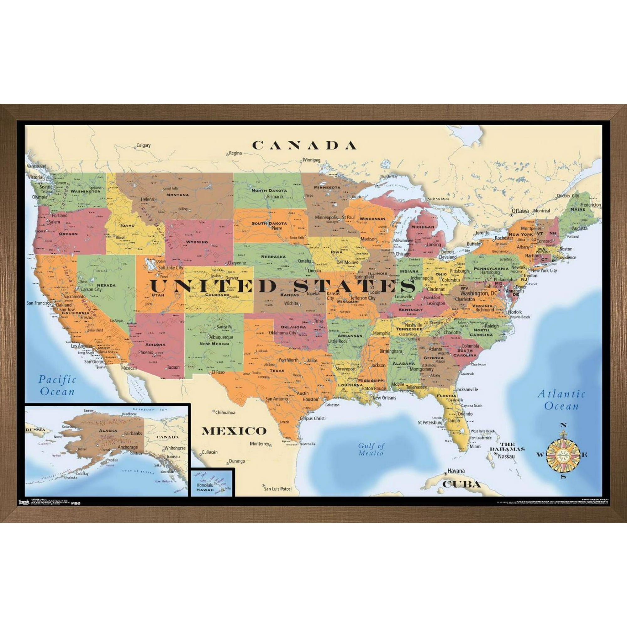 Click here for Trends International Map - Usa Wall Poster  22.375... prices