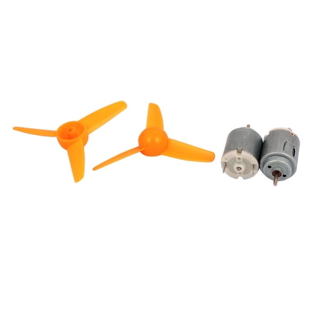2 Set DIY Motor Propeller 140 Motor w Three-vane Propeller Yellow ...
