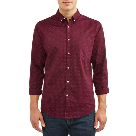 George - George Men's Classic Fit Long Sleeve Printed Poplin Shirt, up ...