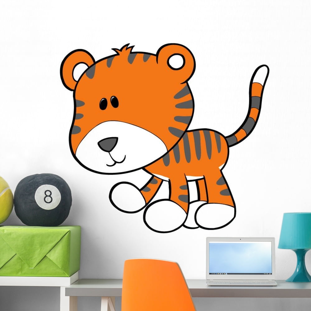 Cute Little Baby Tiger Wall Decal Sticker by Wallmonkeys Peel and Stick ...
