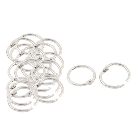 Book Office Metal Loose Leaf Binder Hinge Snap Ring Keyring 32mm Inner ...