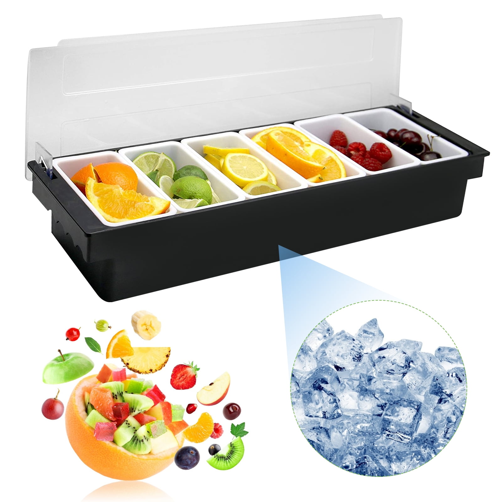 Buy Chilled Condiment Server with Lid, Bar Kitchen Ice Cooled Fruit ...