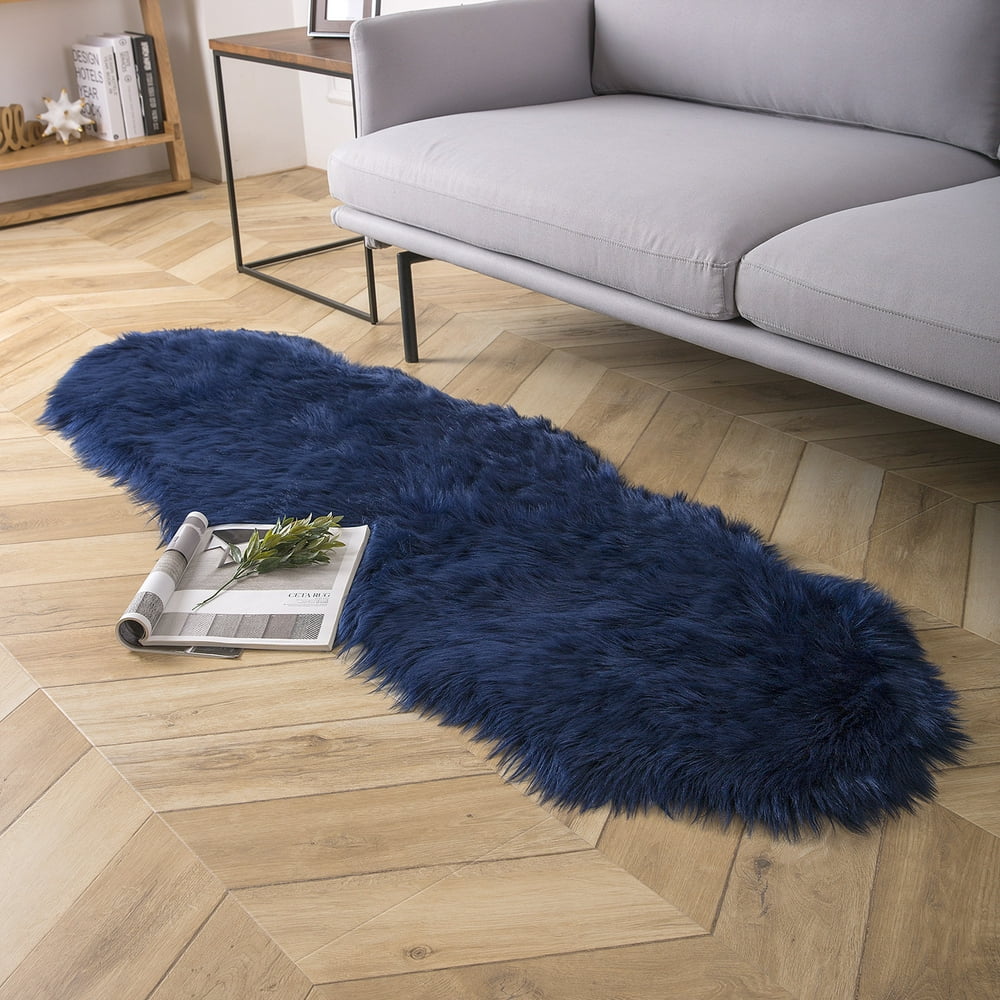 Deluxe Soft Faux Sheepskin Fur Series Decorative Indoor Area Rug 2 x 6 ...