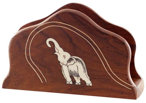 SouvNear Wood Elephant Napkin Holder for Table – Elephant Decor ...