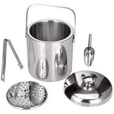 BREKX Insulated Mini Iceberg Ice Bucket with Lid & Scoop, Stainless ...