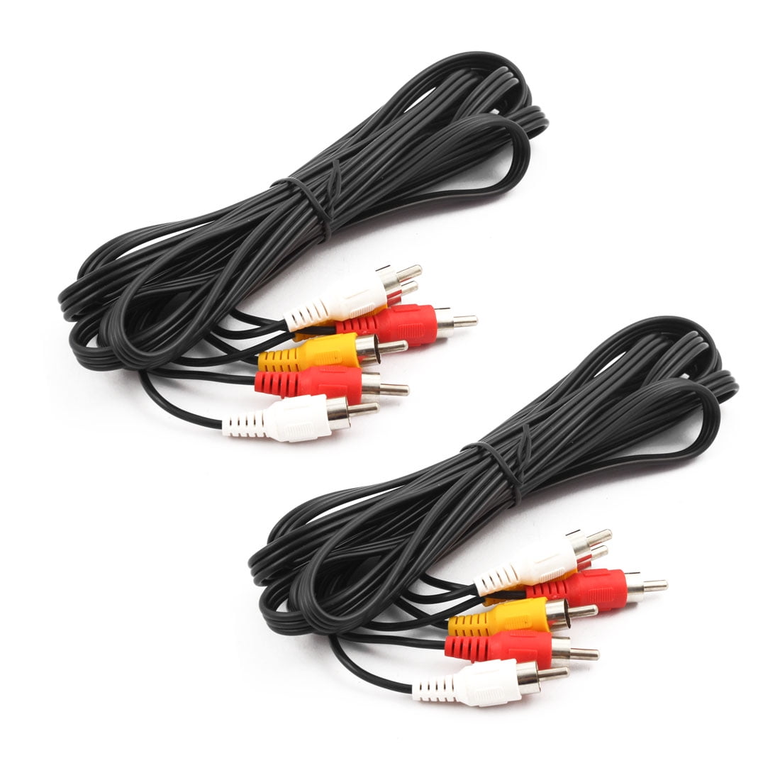 Universal 3 RCA Male to 3 RCA Male Audio Video Cable 10Ft Long 2pcs for ...