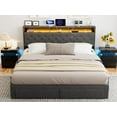 IKIFLY California King Bed Frames with Charging Station & Storage ...